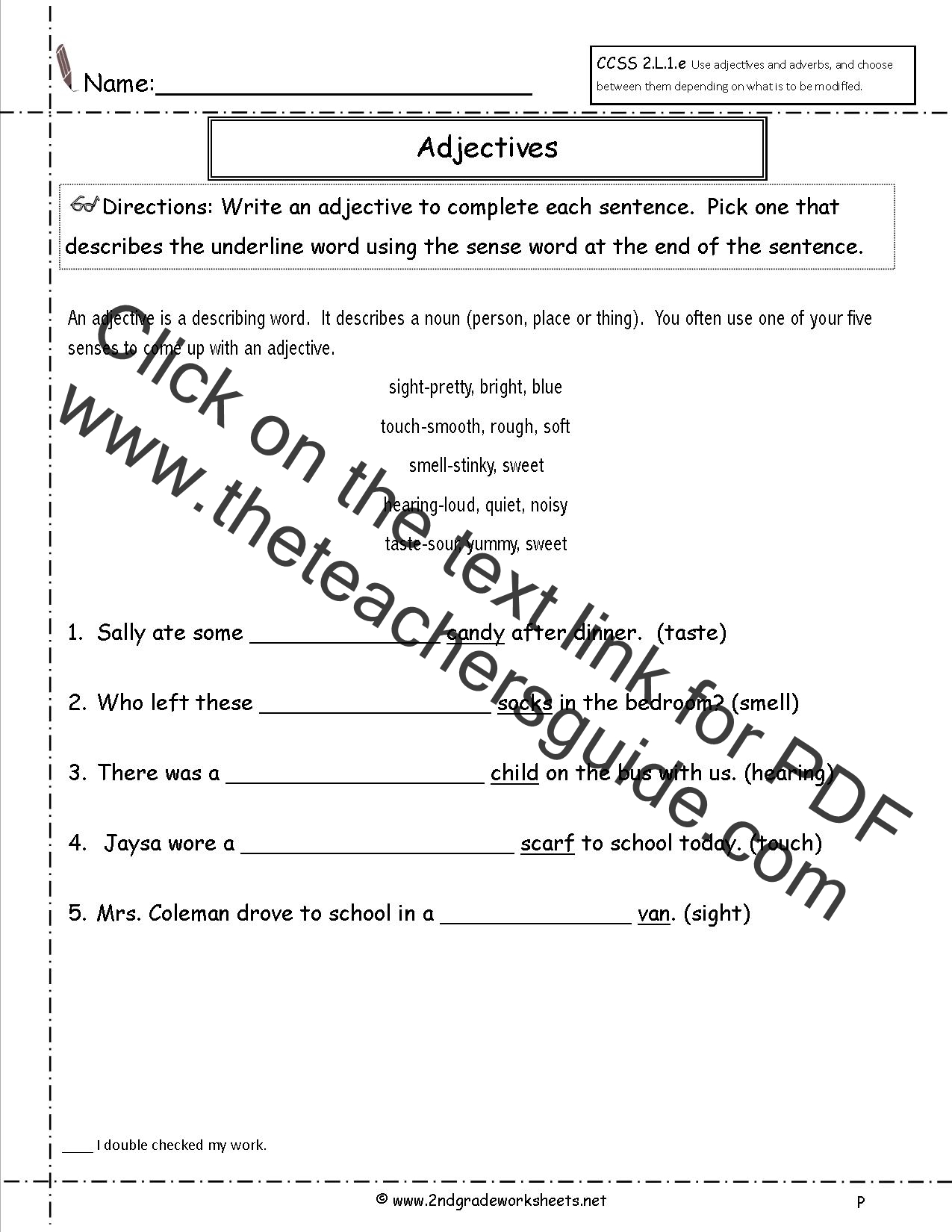 Free Using Adjectives and Adverbs Worksheets